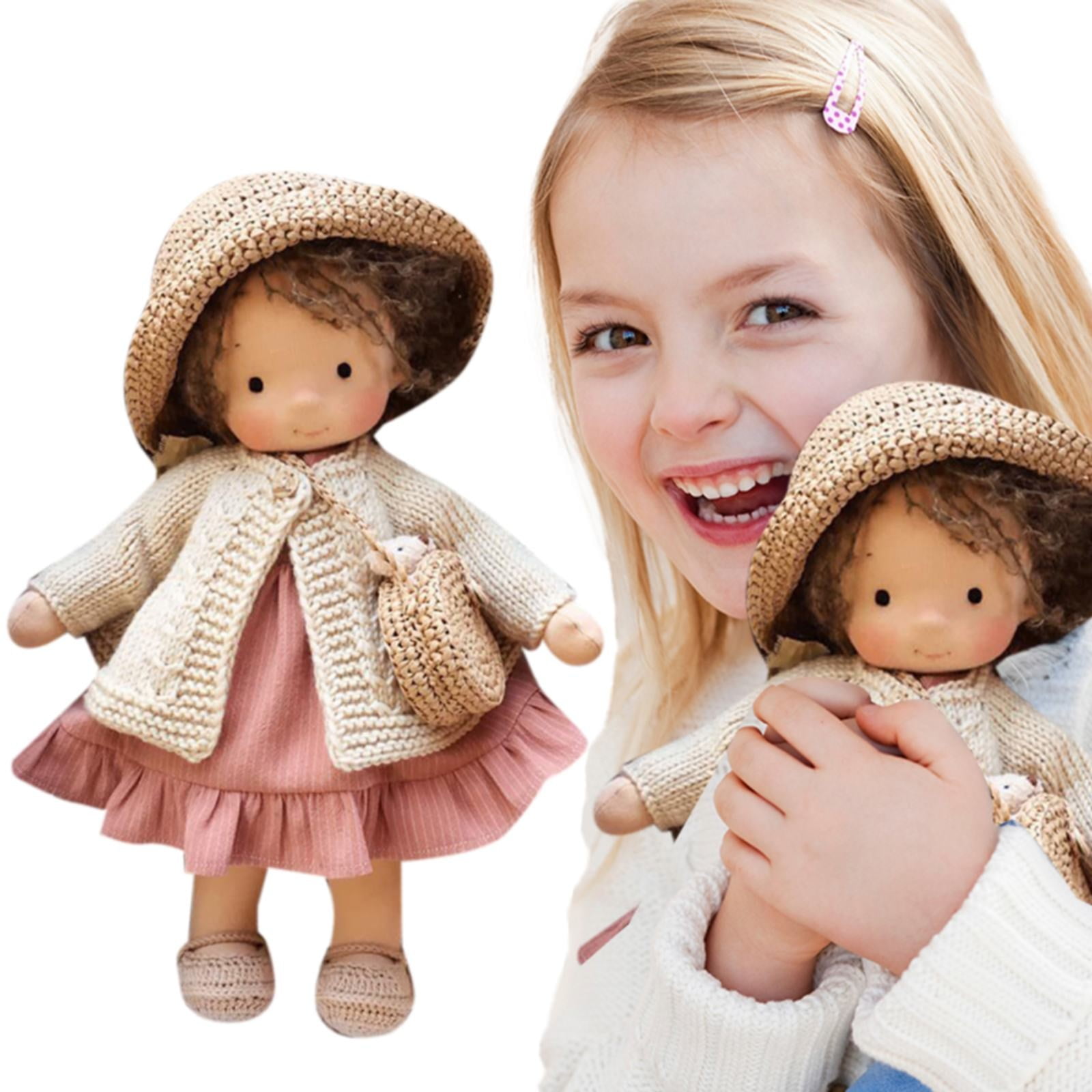 SSNTSY Handmade Rag Doll, 9.4in Fabric Doll with Clothes, Cute Handmade ...