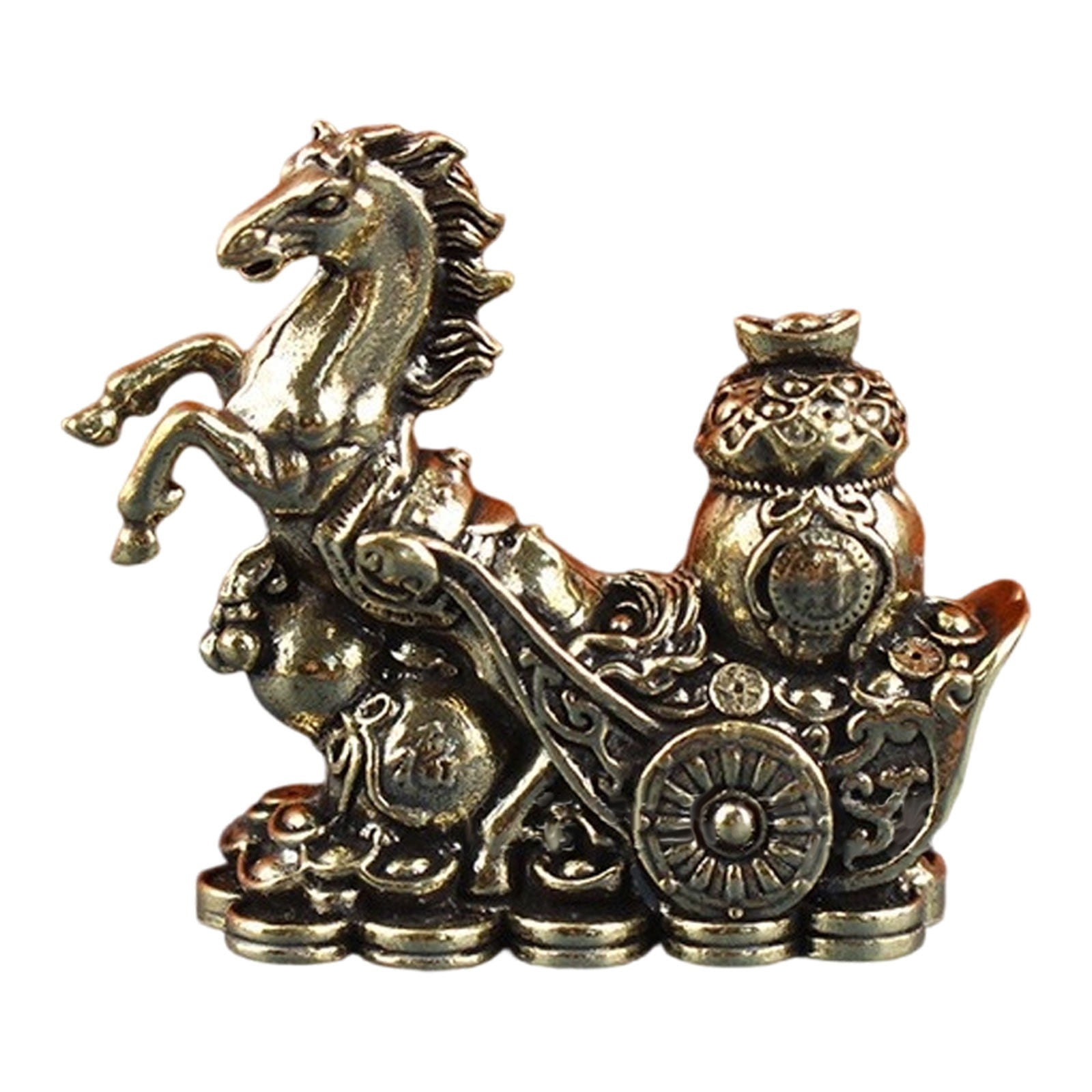 SSNTSY Horse Statue Brass Horse Mascot Figurine 2026 New Year Horse ...