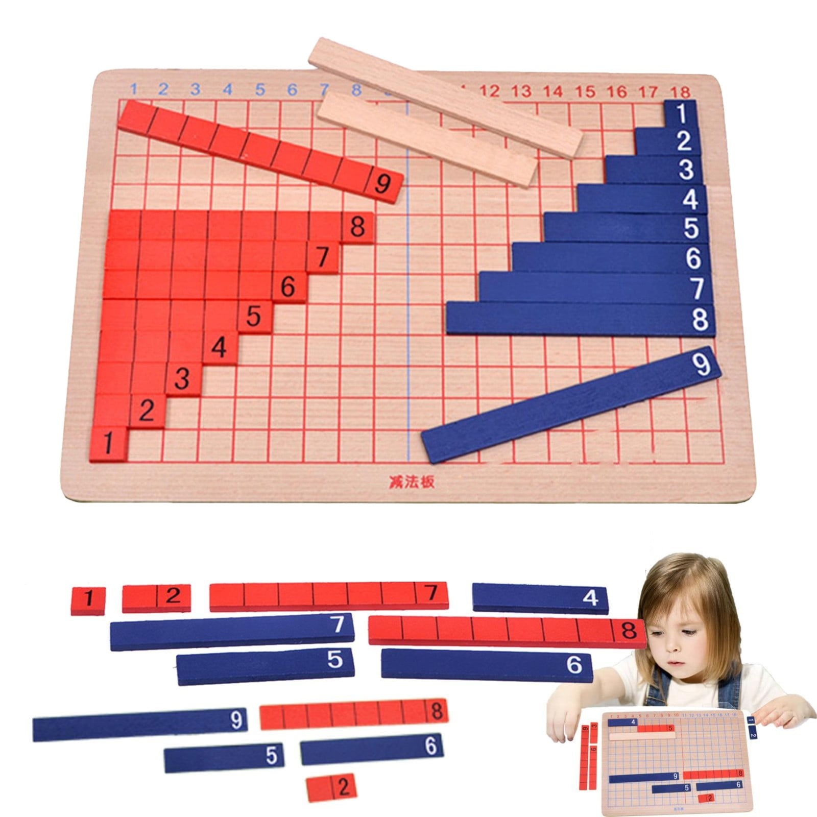 SSNTSY Montessori Addition and Subtraction Board - Wooden Math ...