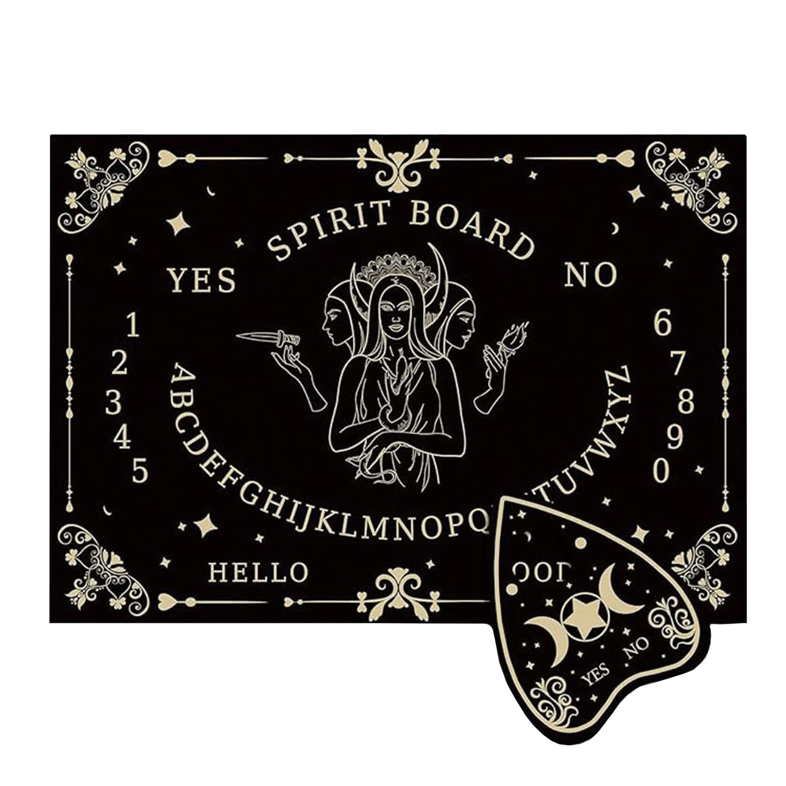 SSNTSY Ouija Talking Board, 12 x 8 Inch Wooden Tarot Card Holder ...