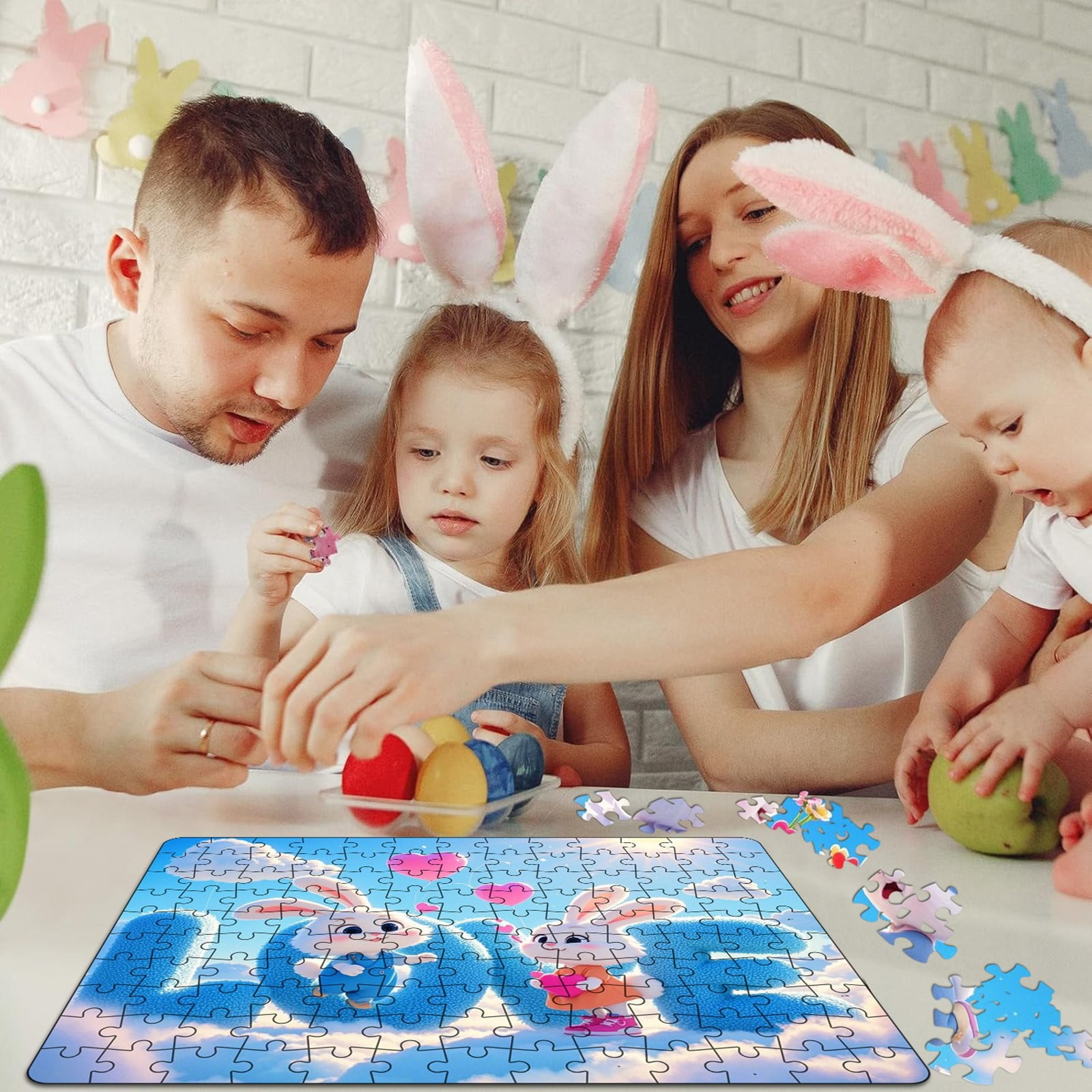 SSNTSY Rabbit Puzzle Colorful Art Puzzle Painting for Adults Plant ...