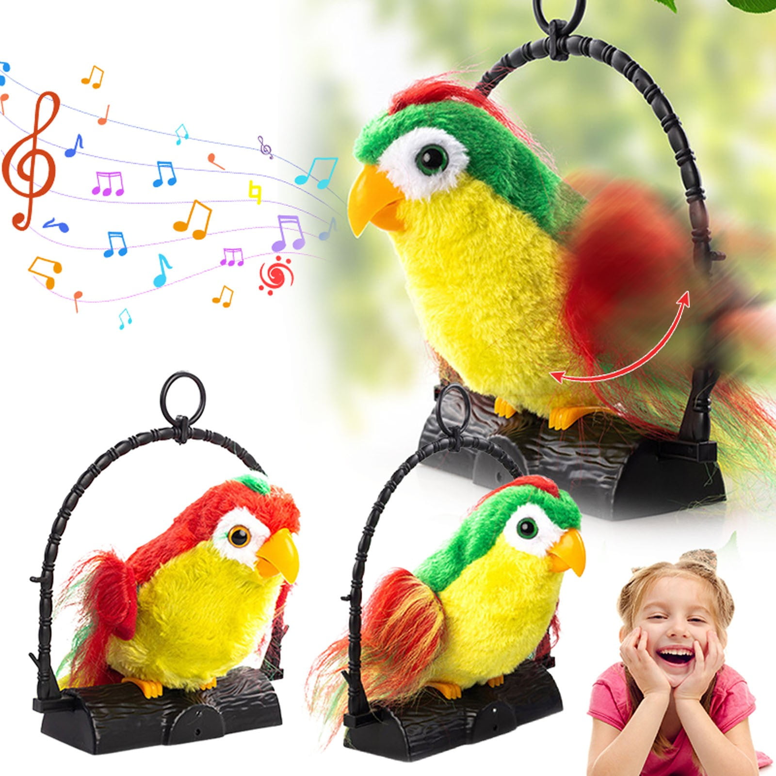 SSNTSY Talking Parrot Plush Toy, Interactive Talking Parrot Plush Pal ...