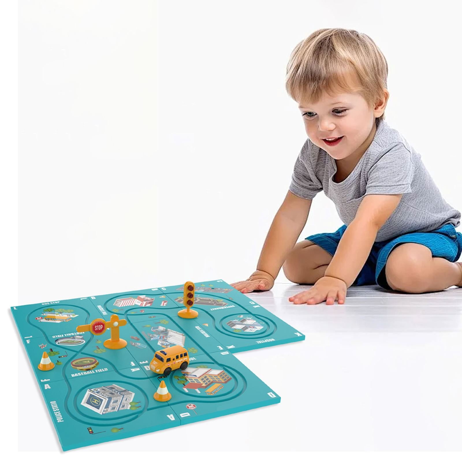 SSNTSY Track Car Toy Set – Sliding Vehicles with Transformable Puzzle ...
