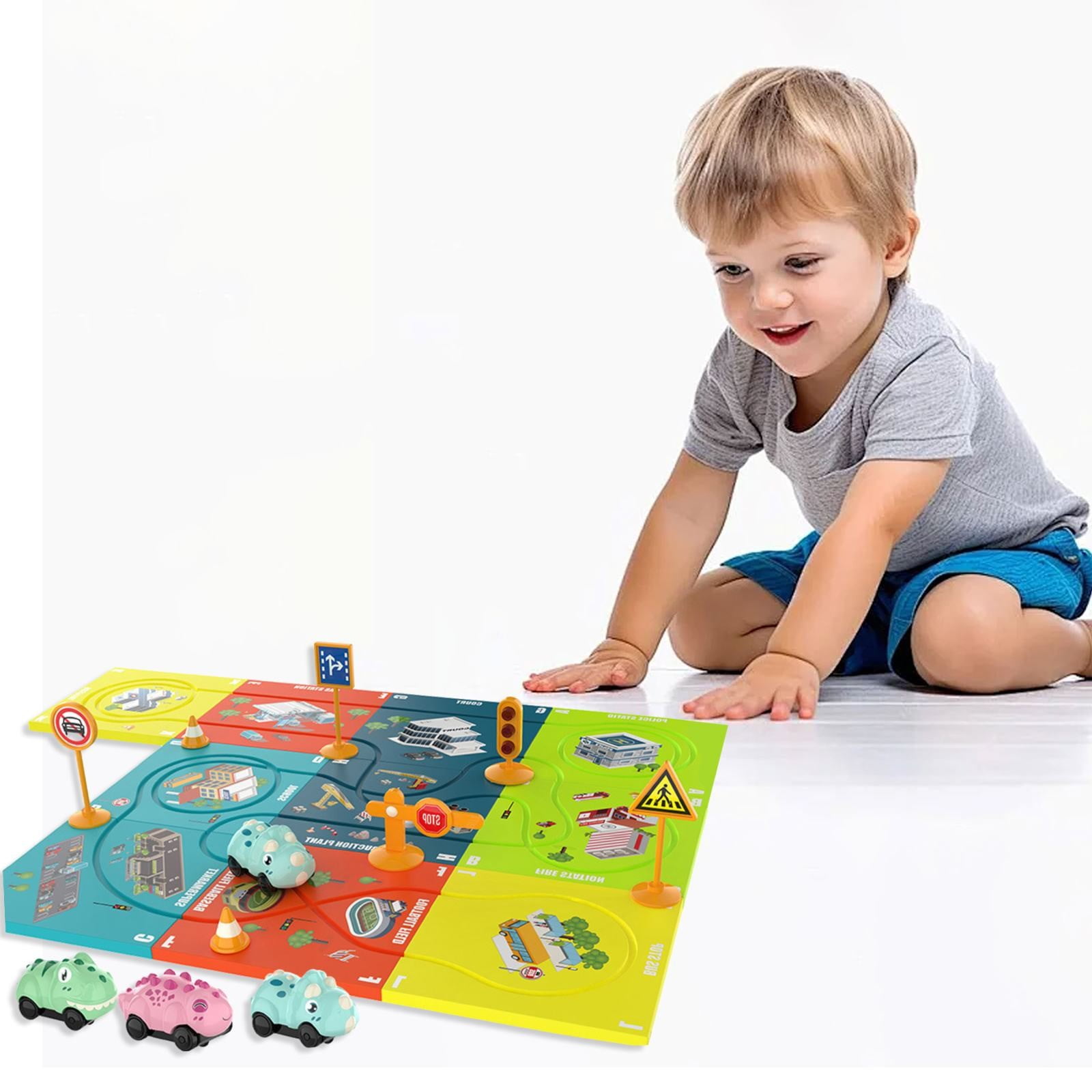 SSNTSY Transformable Track Car Toy Set – Sliding Vehicles on Puzzle Tracks, Creative Traffic ...