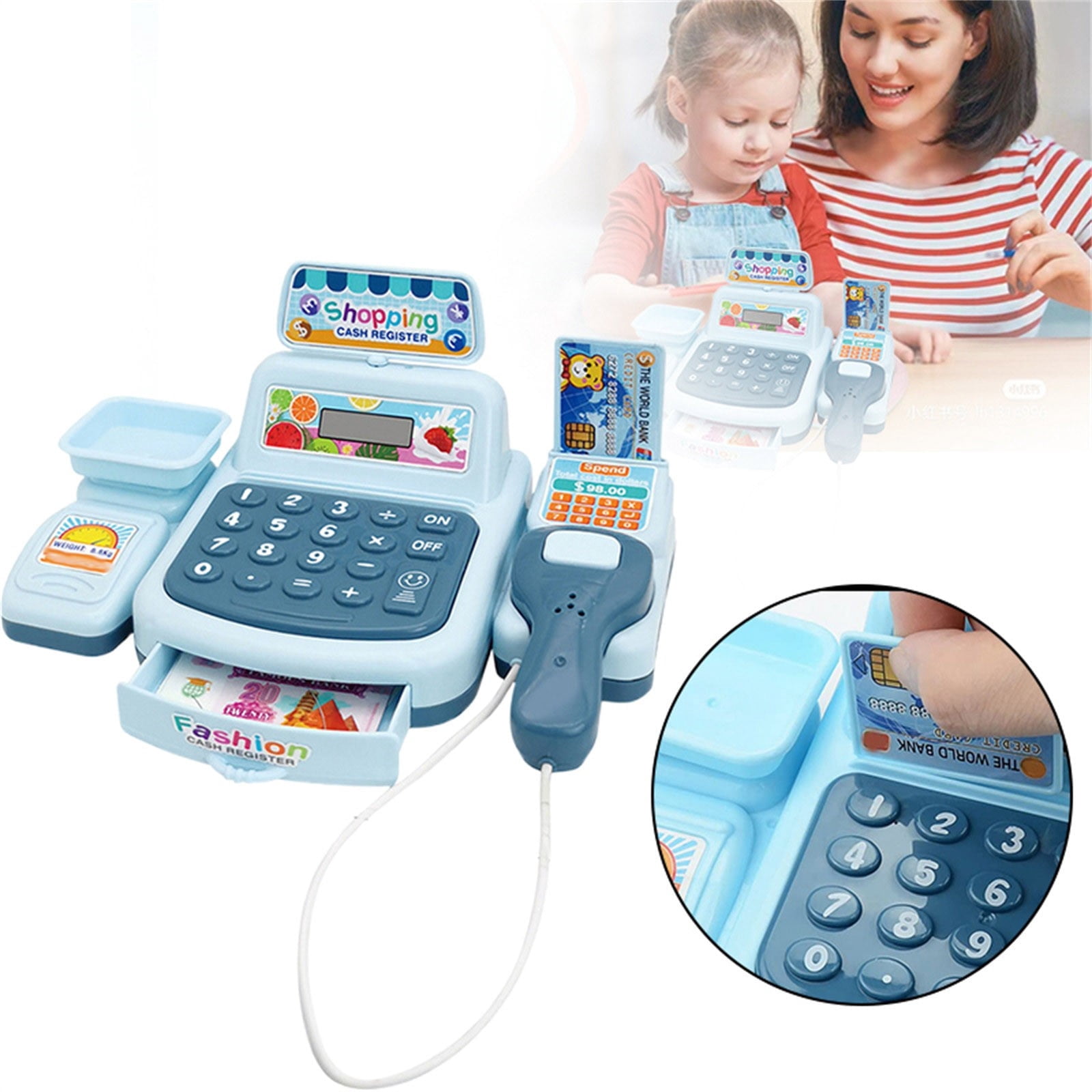 SSNTSY Virtual Supermarket Cash Register for Kid Ages 4-8,Grocery Store ...