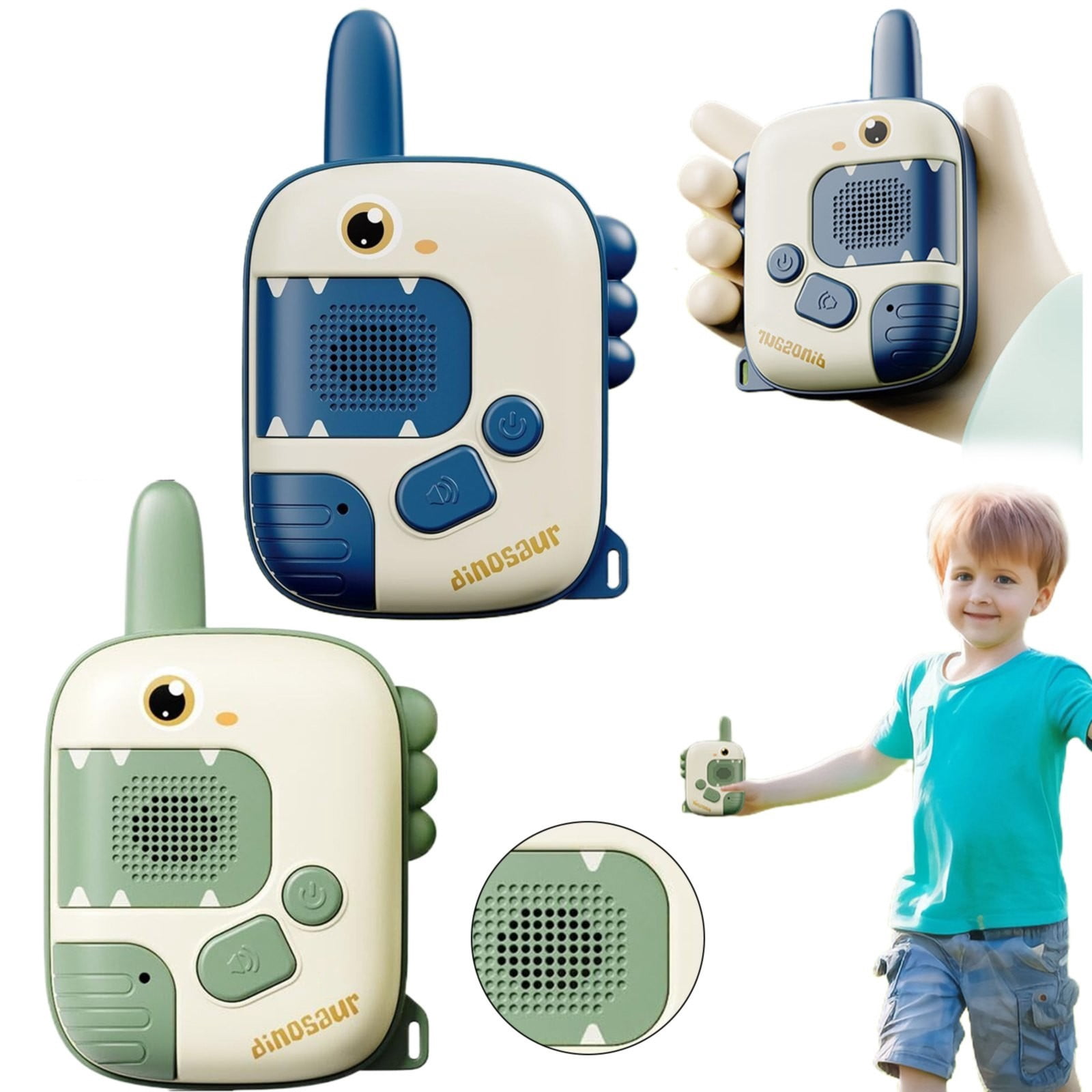 SSNTSY Walkie Talkies, Dino Walkie Toys, Set of 2 Battery-Powered Mini ...