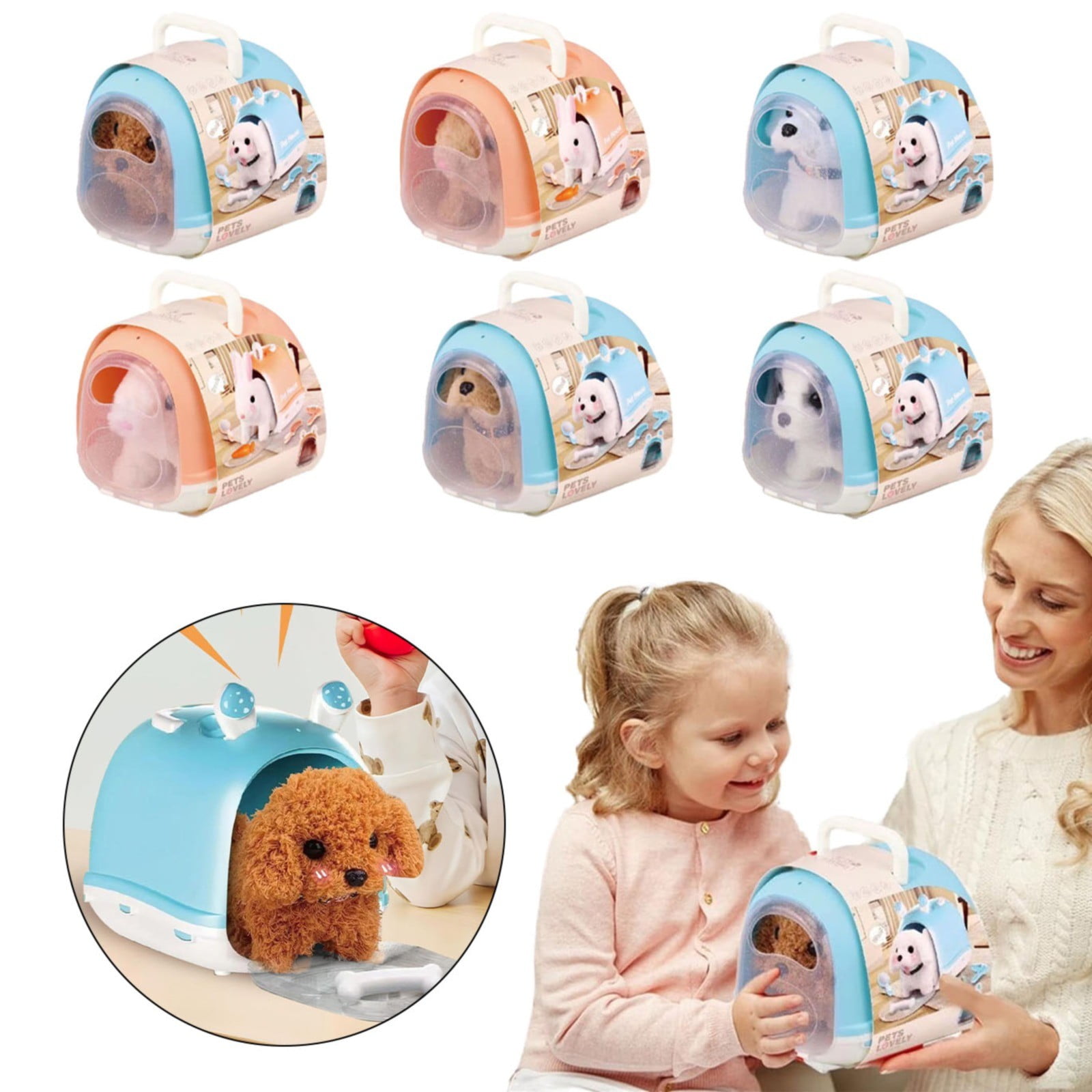 SSNTSY Walking Rabbit Toy for Kid,Plush Toy with Cage House, Electronic ...