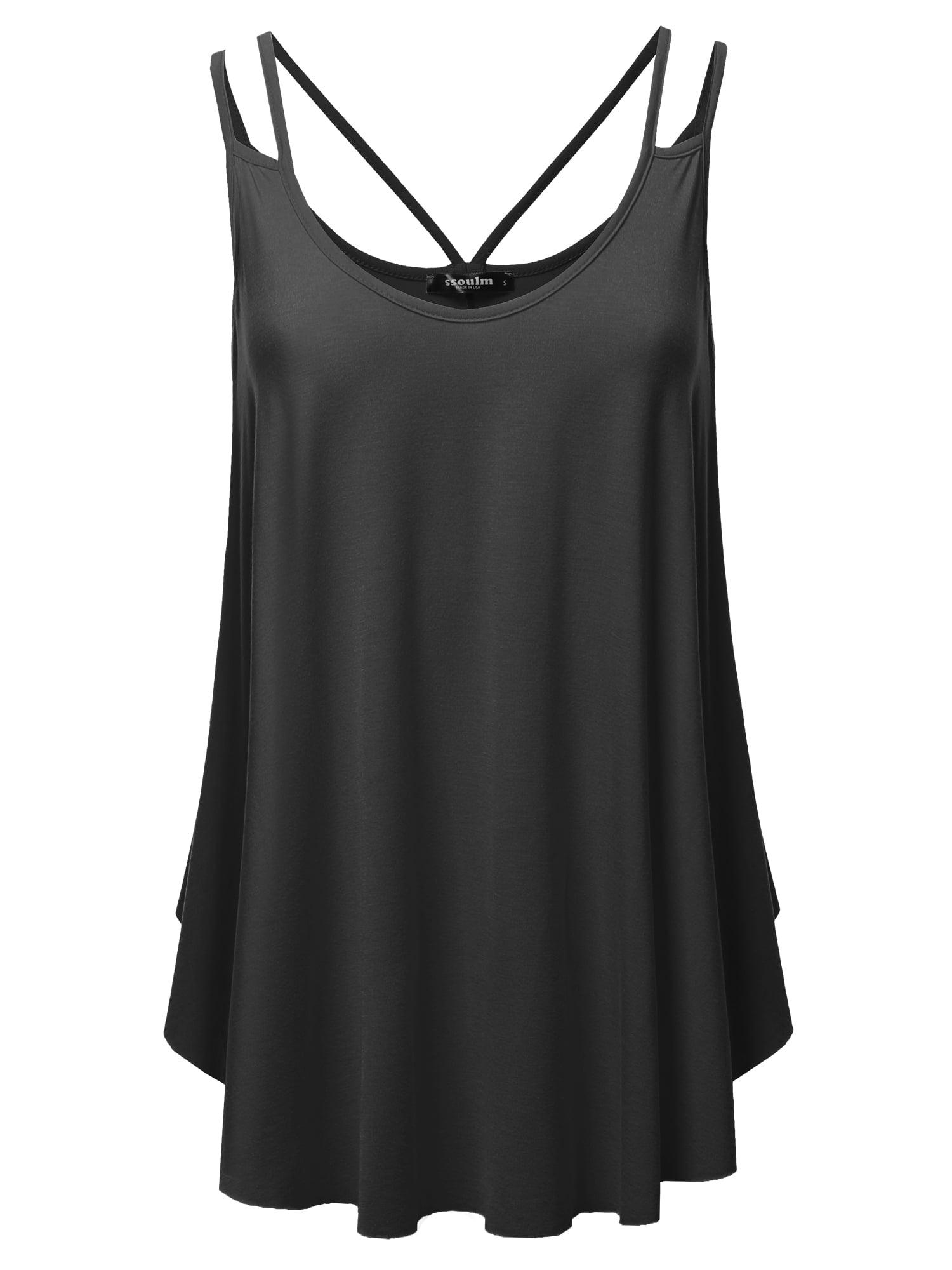Women's Loose Fit Flowy V Neck Sexy Pleated Cami Tank Top With Plus ...