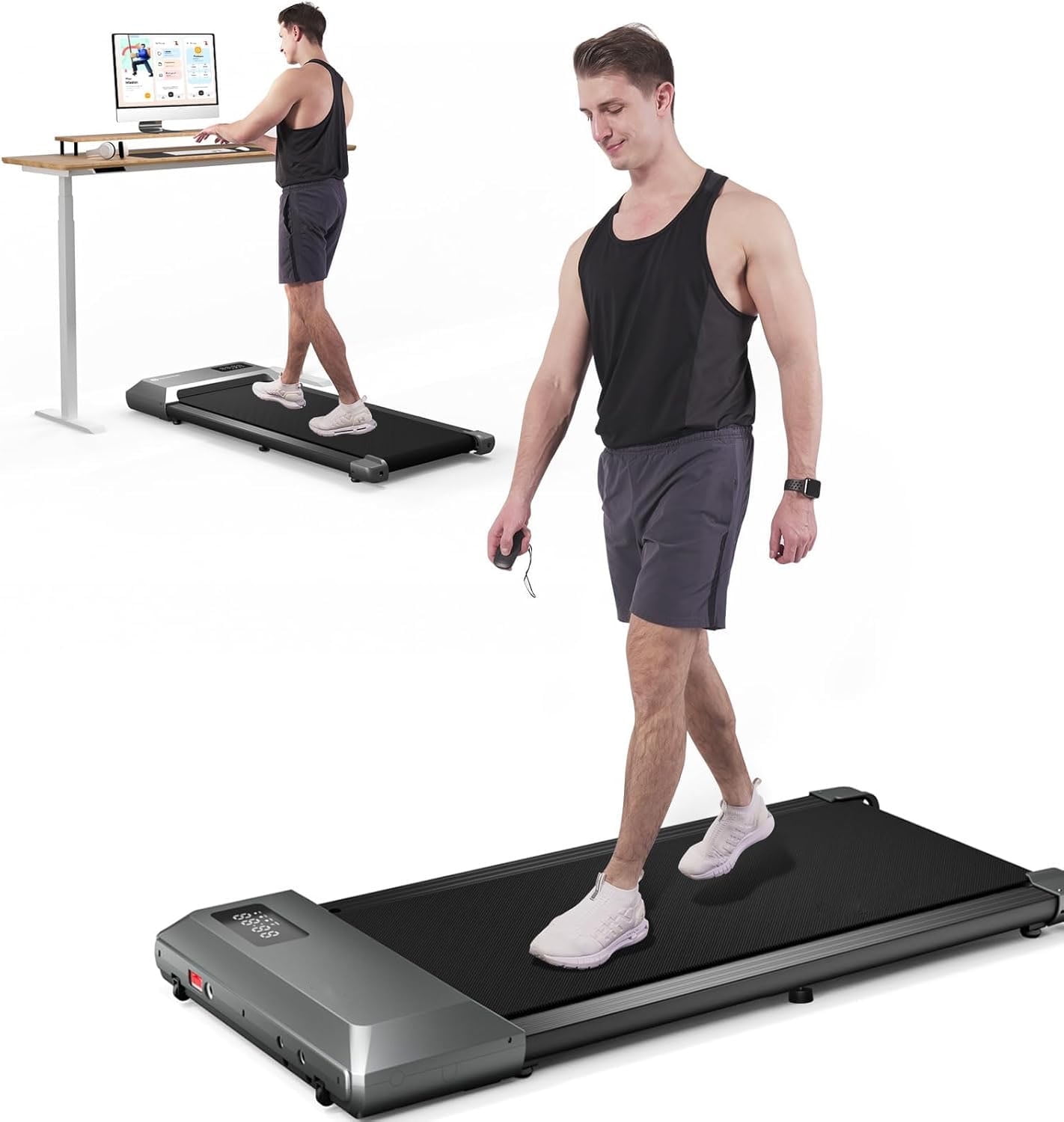 SSPHPPLIE Walking Pad, Under Desk Treadmill, 3 in 1 Portable Treadmill ...