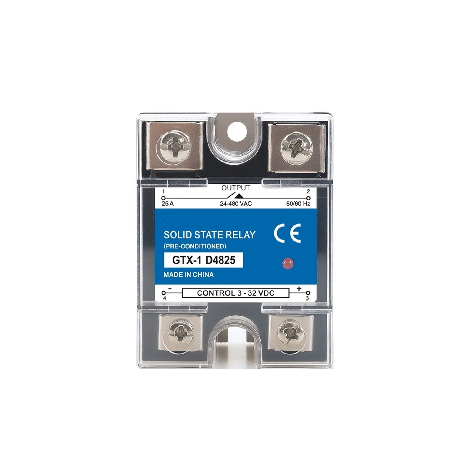 SSR 10A 25A 40A 60A 80A 100A 120A Single Phase Solid State Relay DC Control AC 3-32V 220V ...