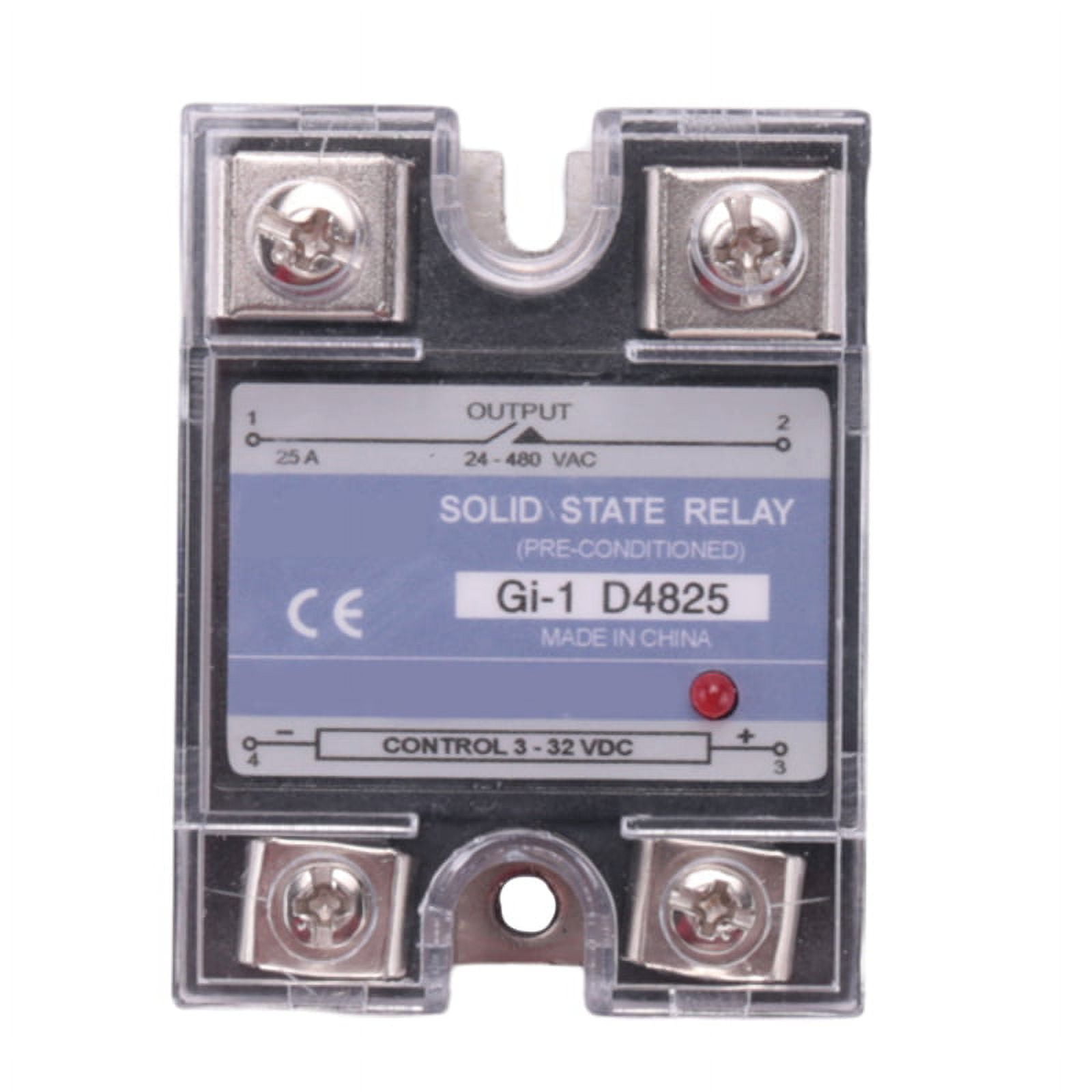 SSR 25A 3-32V DC To 24-480V AC Single Phase Solid State Relay Control ...