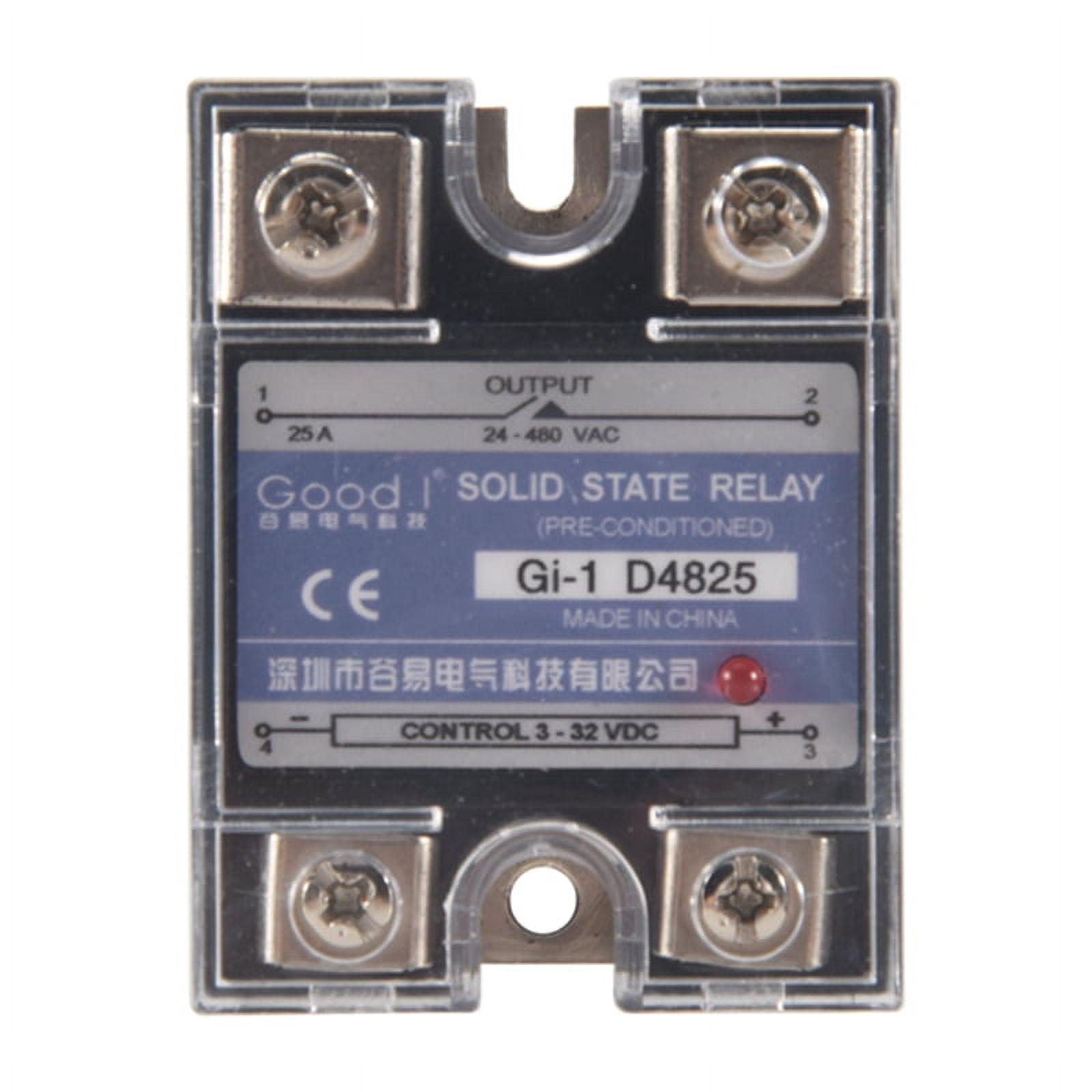 SSR 25A 3-32V DC To 24-480V AC Single Phase Solid State Relay DC ...