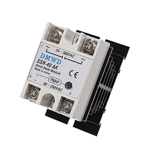 SSR-40AA Solid State Relay AC to AC (Input 80-250V AC Output 24-380V AC ...