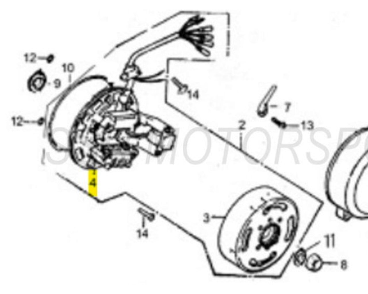 SSR OEM Pitbike Stator Assembly SR70 SR110 Bagen Engines A02711-09-00 ...
