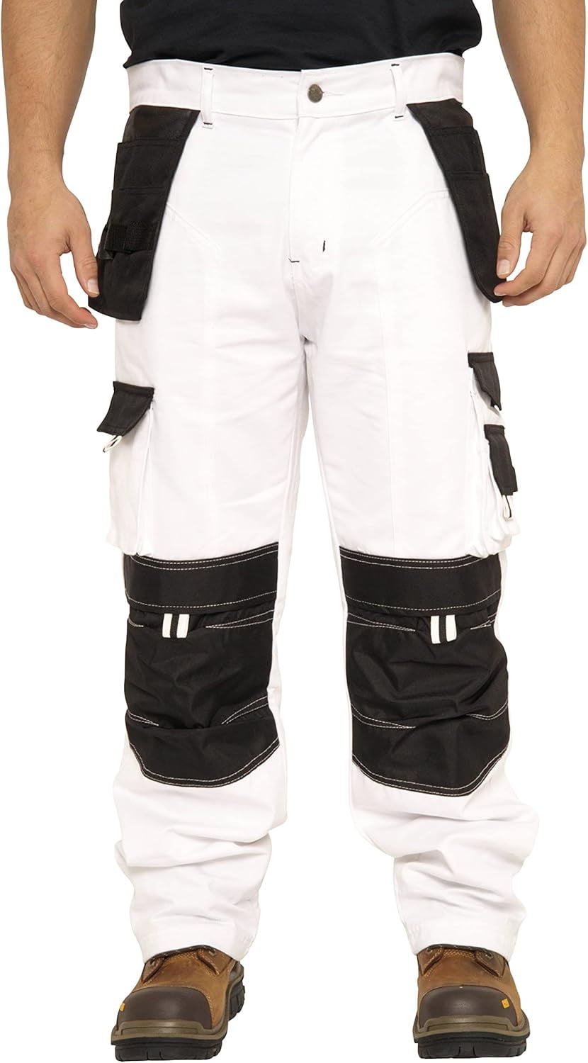 SSS White Pants for Men Construction Decorators Painters Pants Relaxed ...