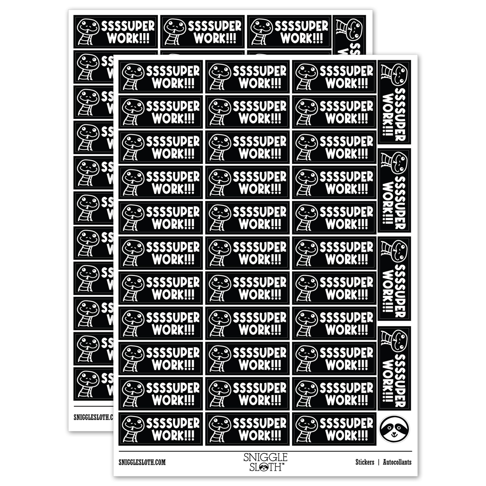 SSSSuper Super Work Snake Teacher Student School Sticker Set - Black ...