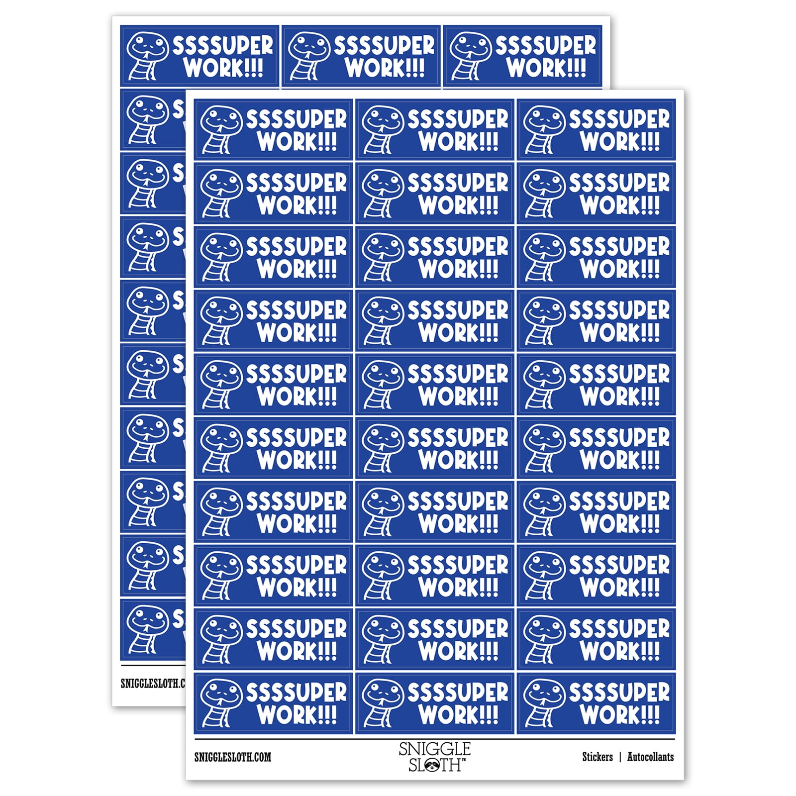 SSSSuper Super Work Snake Teacher Student School Sticker Set - Dark ...