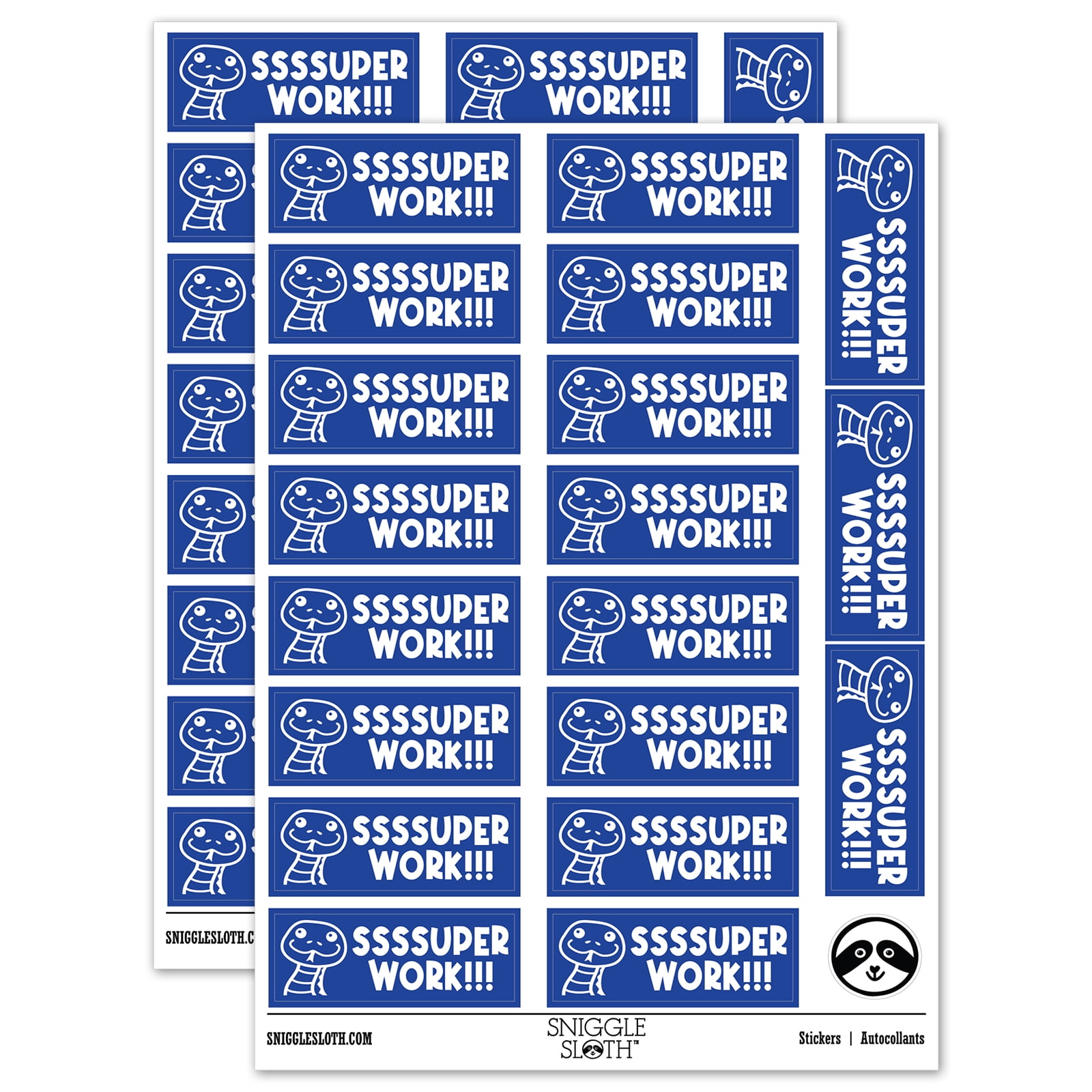 SSSSuper Super Work Snake Teacher Student School Sticker Set - Dark ...