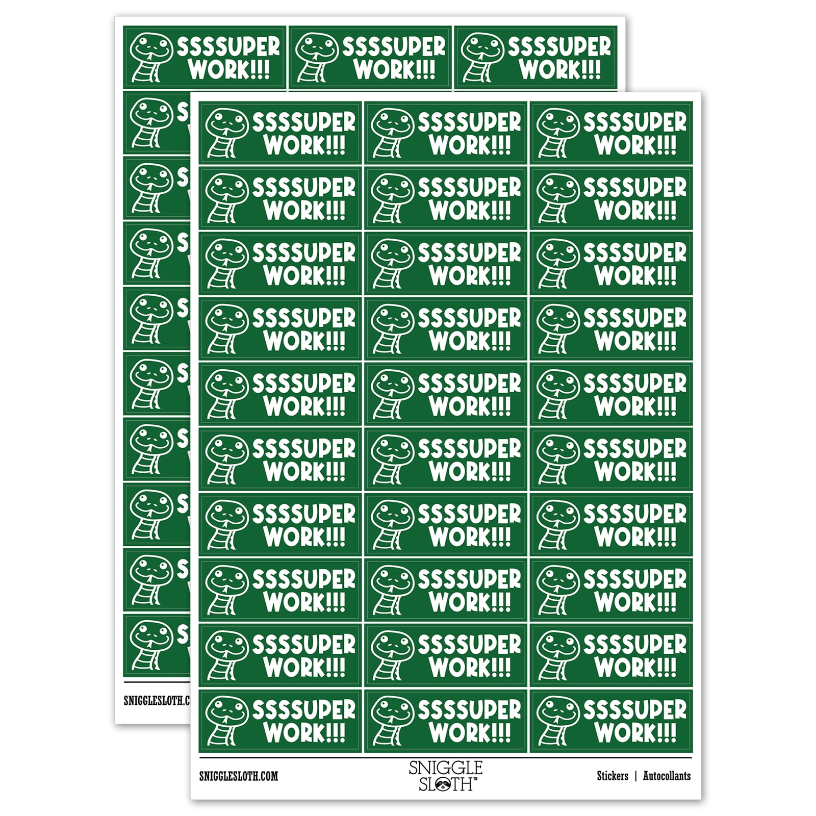 SSSSuper Super Work Snake Teacher Student School Sticker Set - Dark ...