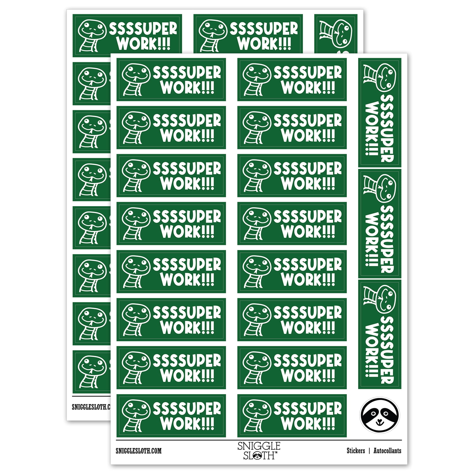 SSSSuper Super Work Snake Teacher Student School Sticker Set - Dark ...