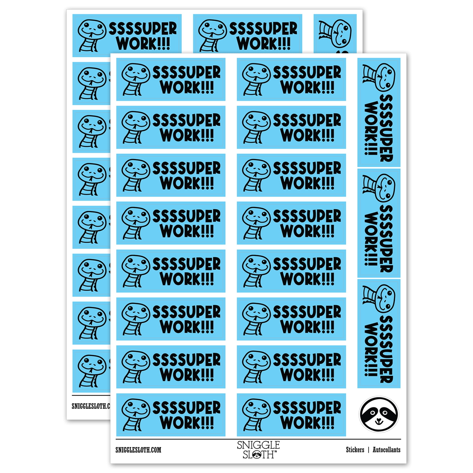 SSSSuper Super Work Snake Teacher Student School Sticker Set - Light ...