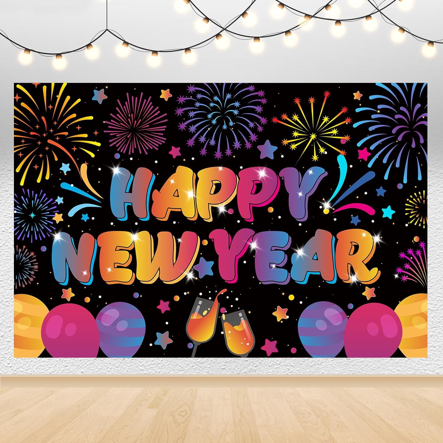 SSSY Happy New Year Banner 2025 5×3FT New Years Backdrop New Years Eve Party Supplies 2025 Happy ...