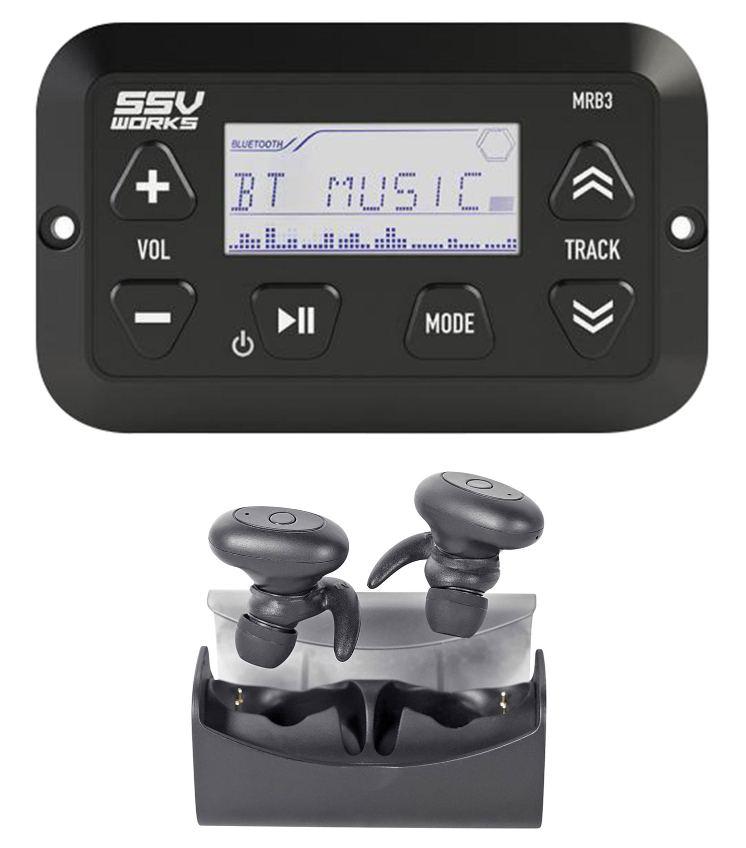 SSV MRB3 Digital Media Bluetooth Player for Polaris RZR/ATV/UTV+TRuRock ...