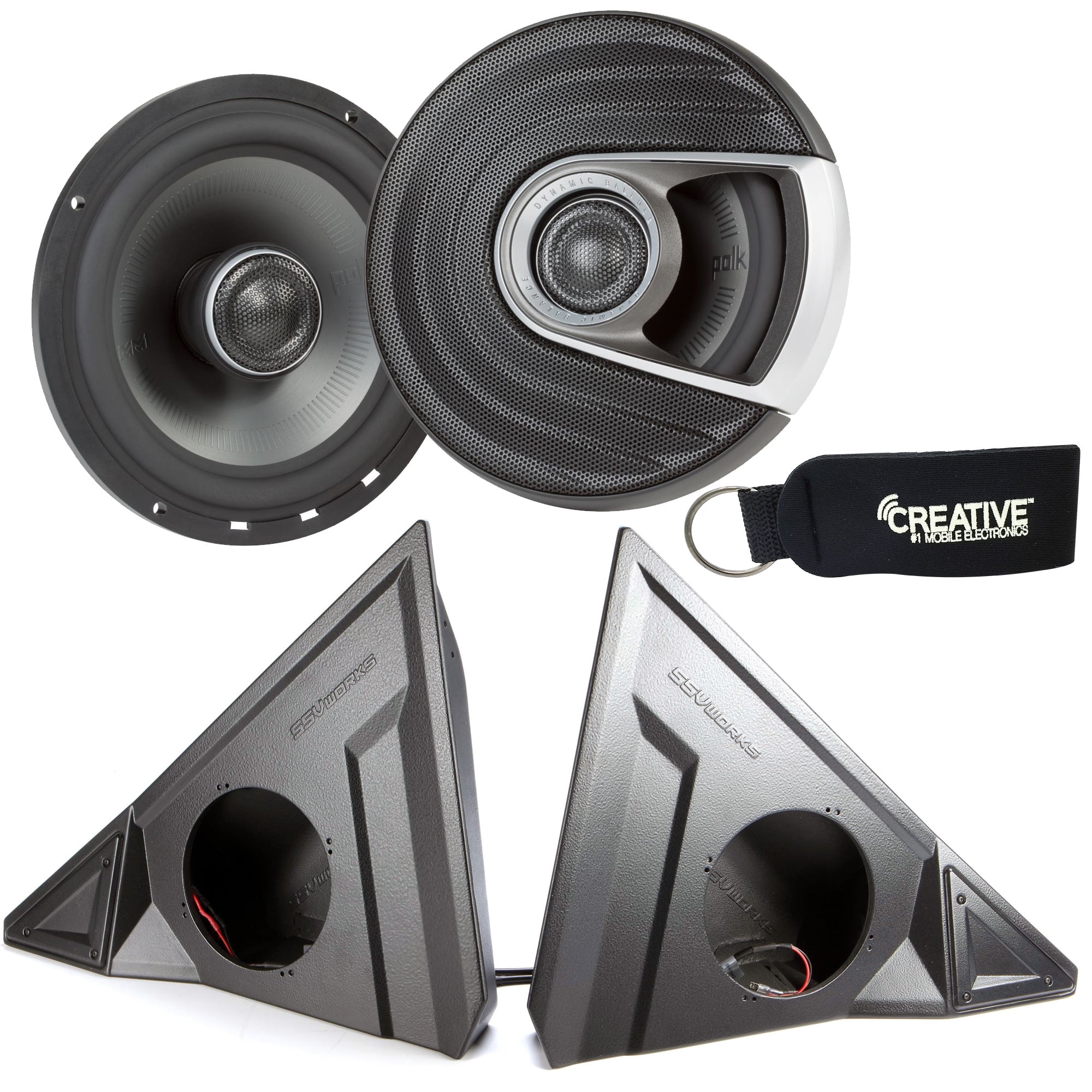 SSV Works For SS-F65U Polaris Slingshot Front Kick Pods + Polk MM652 6. ...