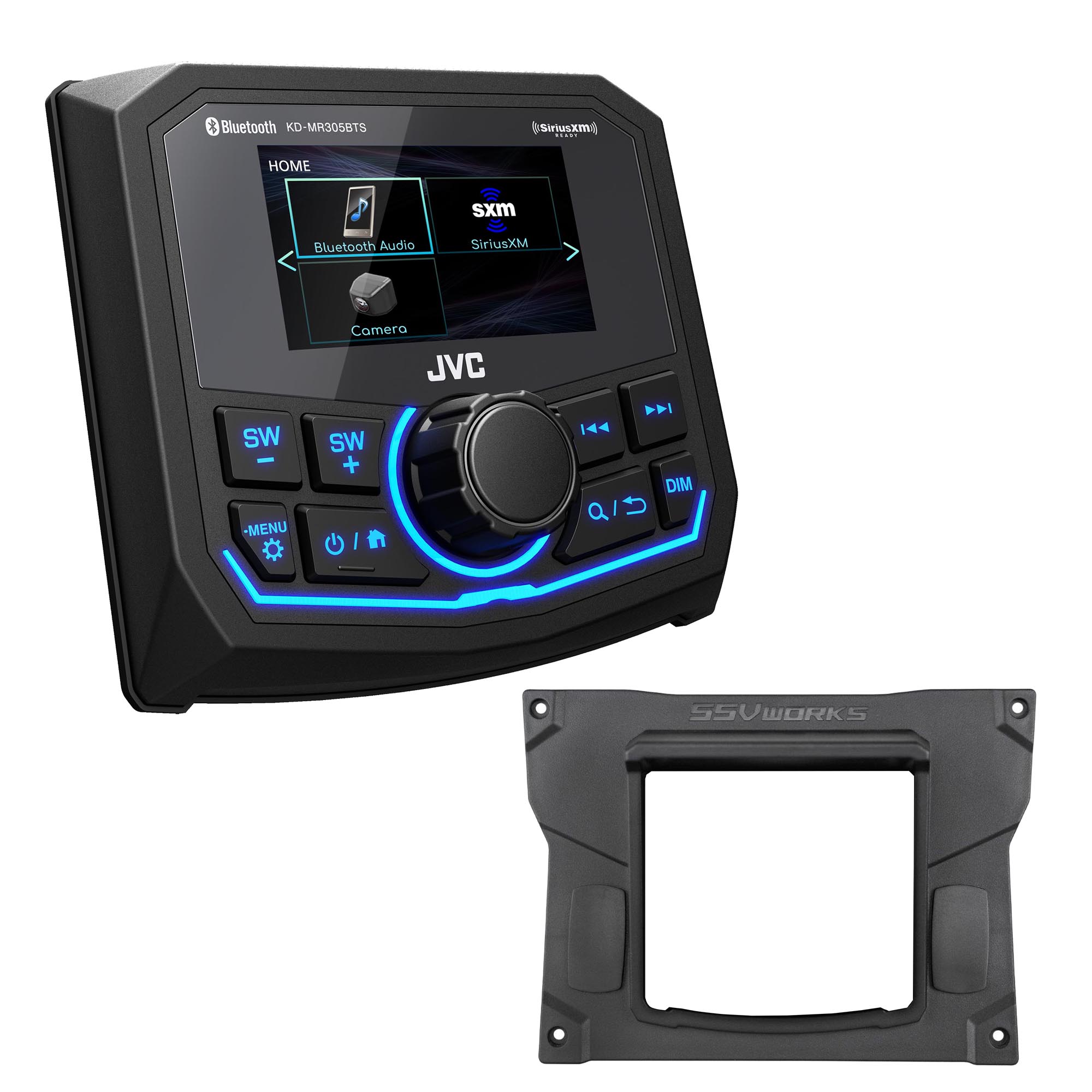 SSV Works KX-DMR1 2020+ Kawasaki Teryx Powersports Radio Dash Kit with ...