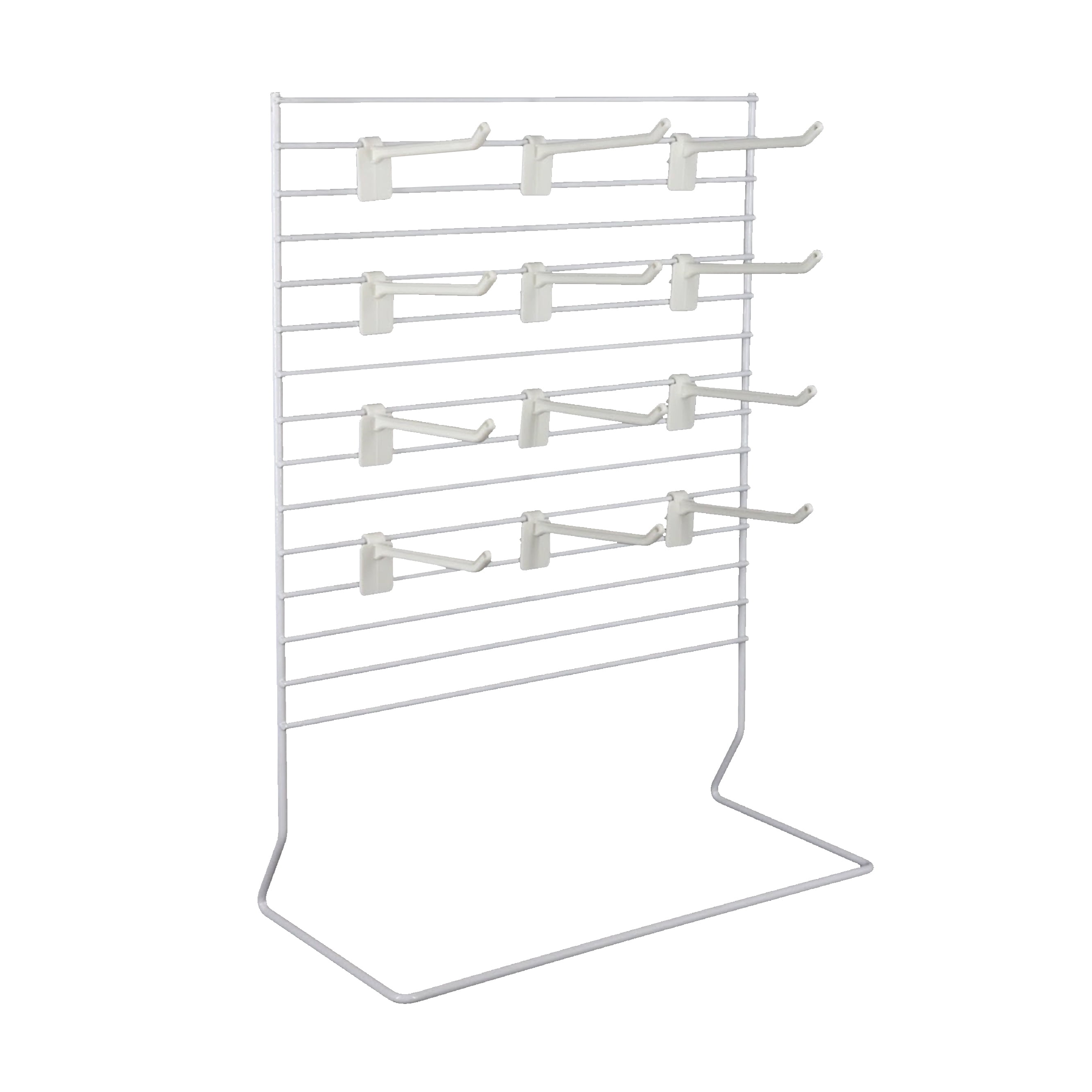 SSWBasics 12-Peg White Wire Countertop Rack - 12"W x 15"H - Display ...