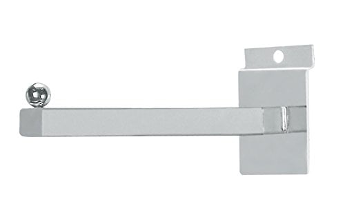 SSWBasics 12 inch Straight Square Chrome Faceout for Slatwall Pack of ...