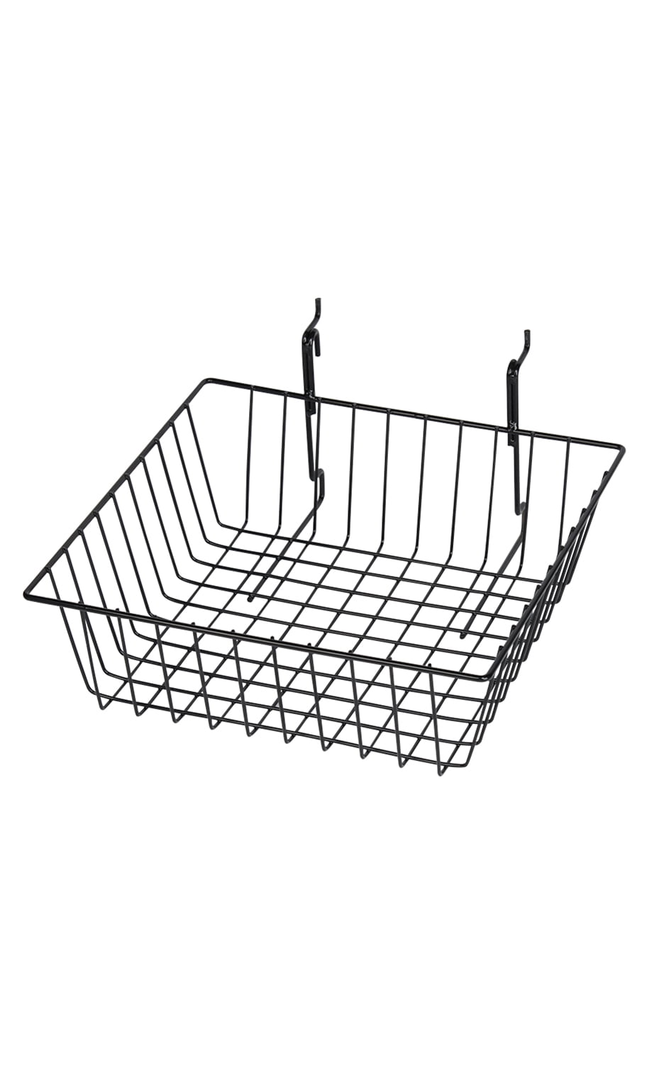 SSWBasics 12" x 12" x 4" Black Mini Grid Basket for Slatwall & Wire ...