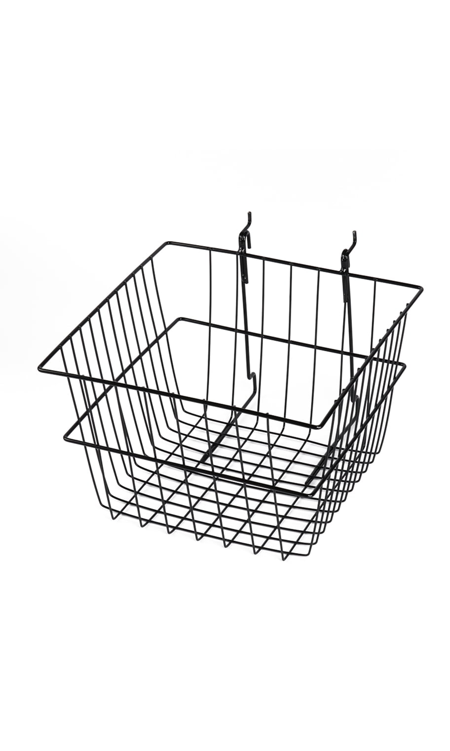 SSWBasics 12" x 12" x 8" Black Mini Grid Basket for Slatwall & Wire ...