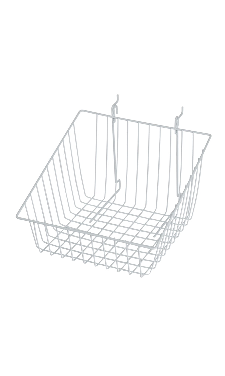 SSWBasics 12" x 12" x 8" White Mini Grid Basket with 4 inch Slanted ...