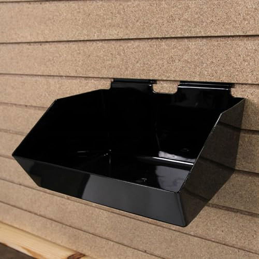 12 x 5 ½ x 9 ½ inch Black Plastic Dump Bin - For Slatwall - Set of 2 ...