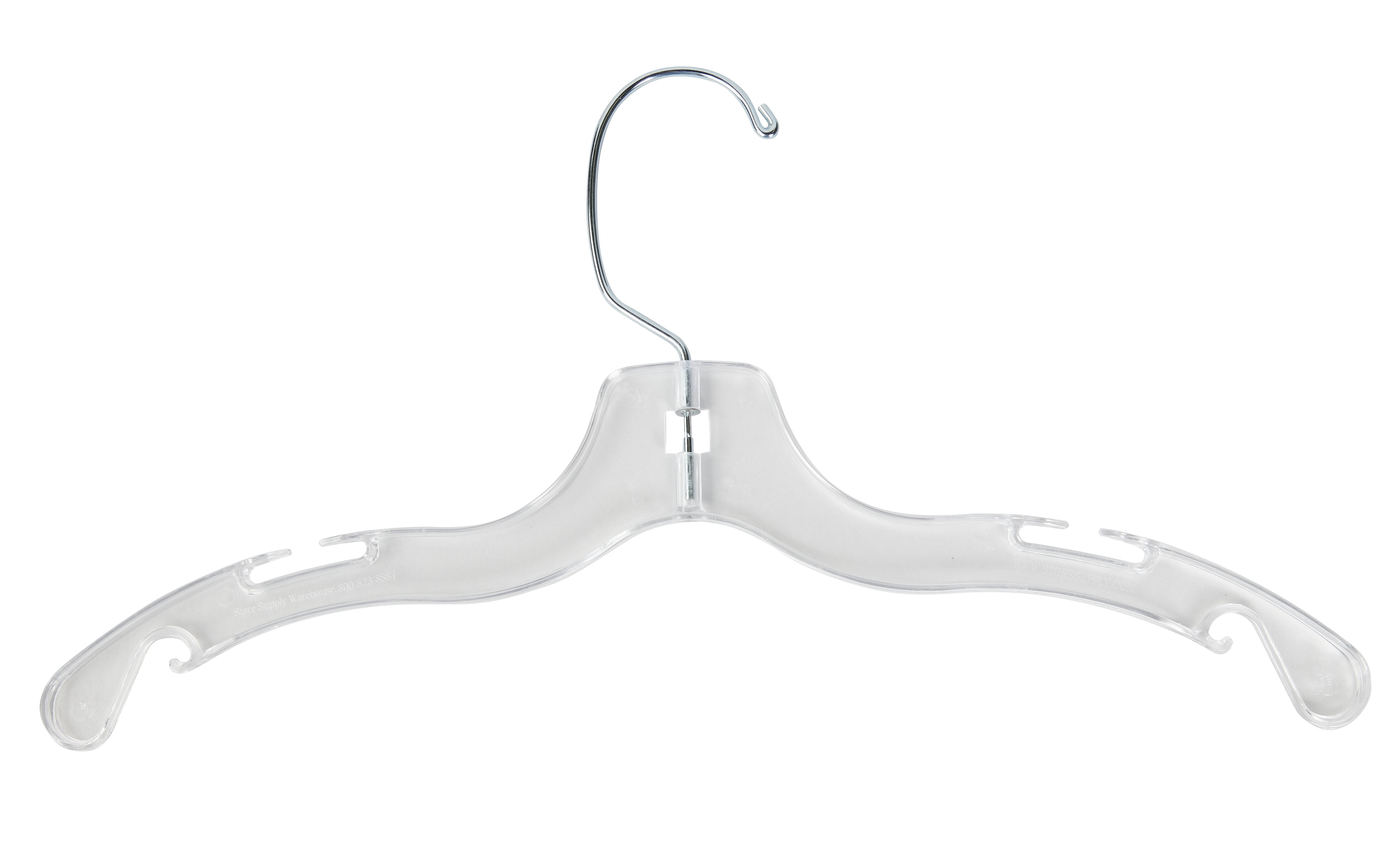 SSWBasics 14 inch Clear Plastic Junior Dress Hangers - Case of 100 ...