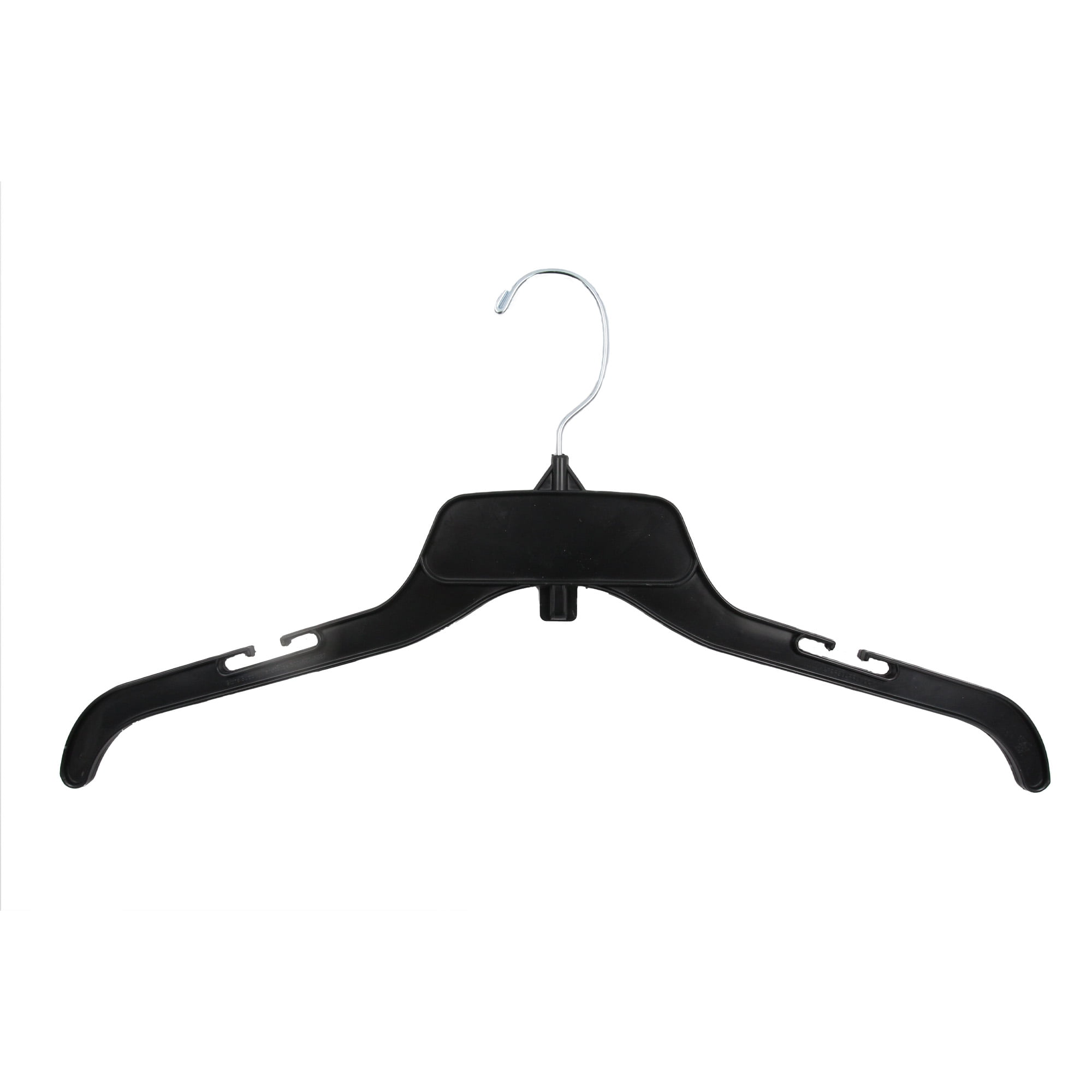 Heavy Duty 17 inch Break-Resistant Black Plastic Dress Hangers with ...