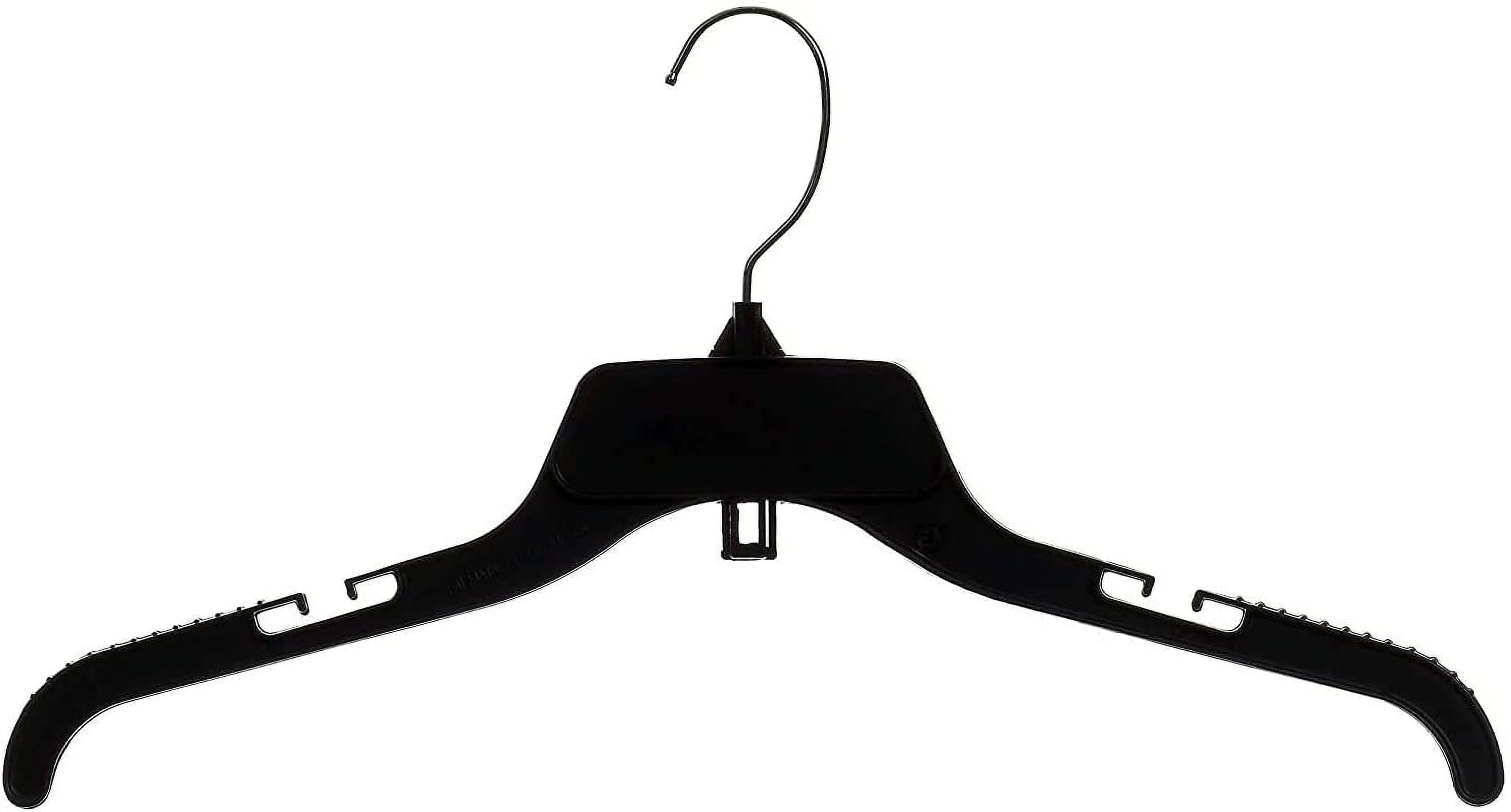 SSWBasics 17 inch Break-Resistant Black Plastic Dress Hangers - Case of ...