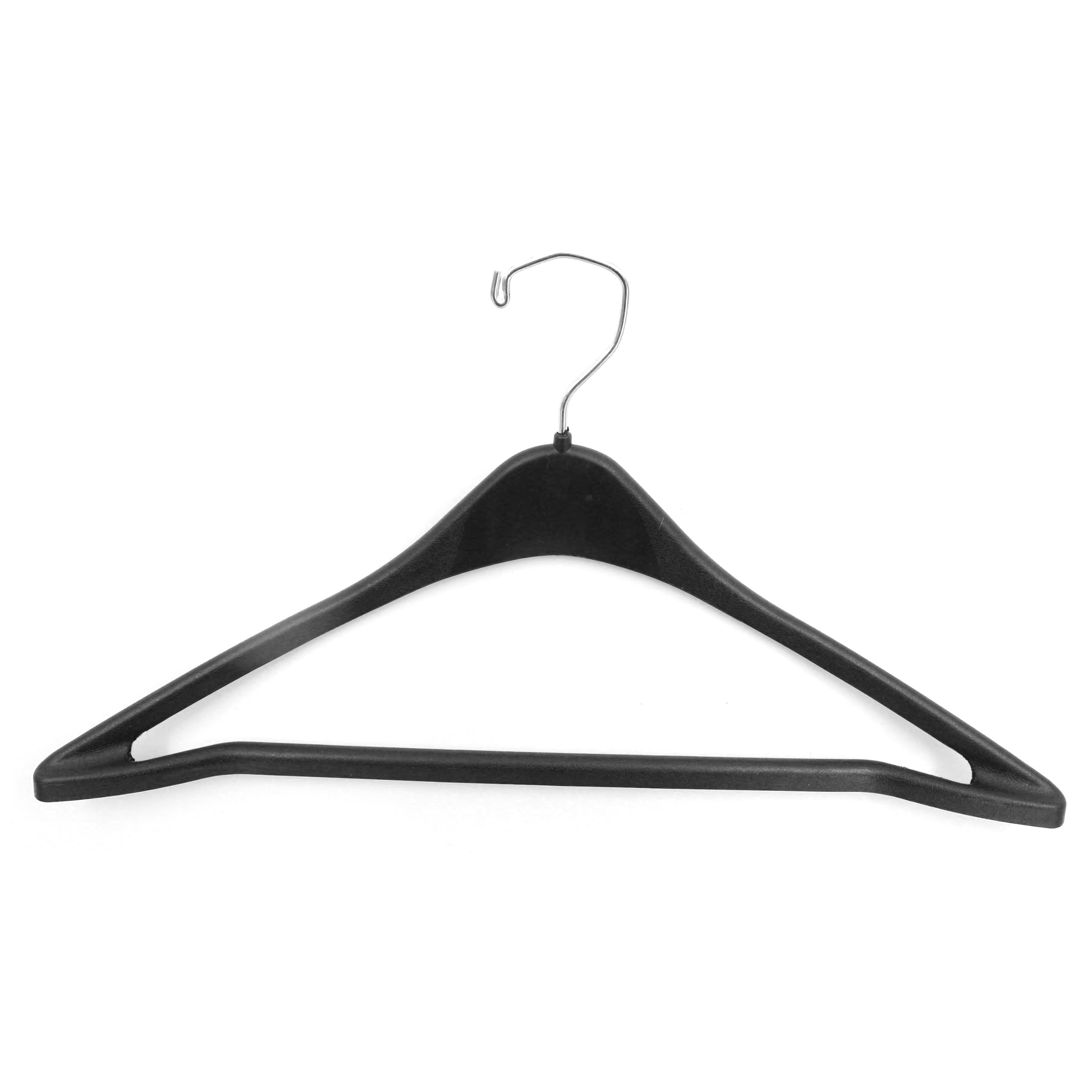 SSWBasics 17 inch Contoured Black Plastic Suit Hangers for Men and ...
