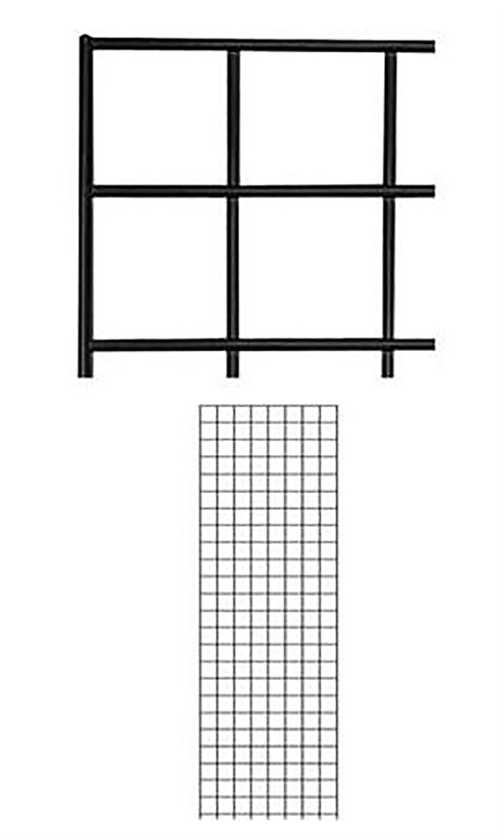 SSWBasics Black Wire Grid Panel 2x6 Ft, 3” On Center, 1/4" Wire, For ...