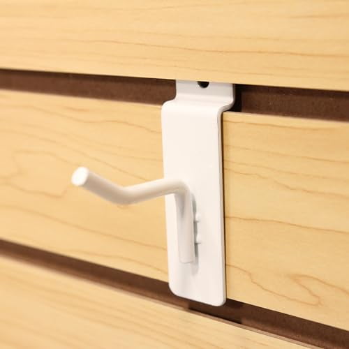 SSWBasics 2" Slatwall Hooks - White - Pack of 50 - Slatwall Accessories ...