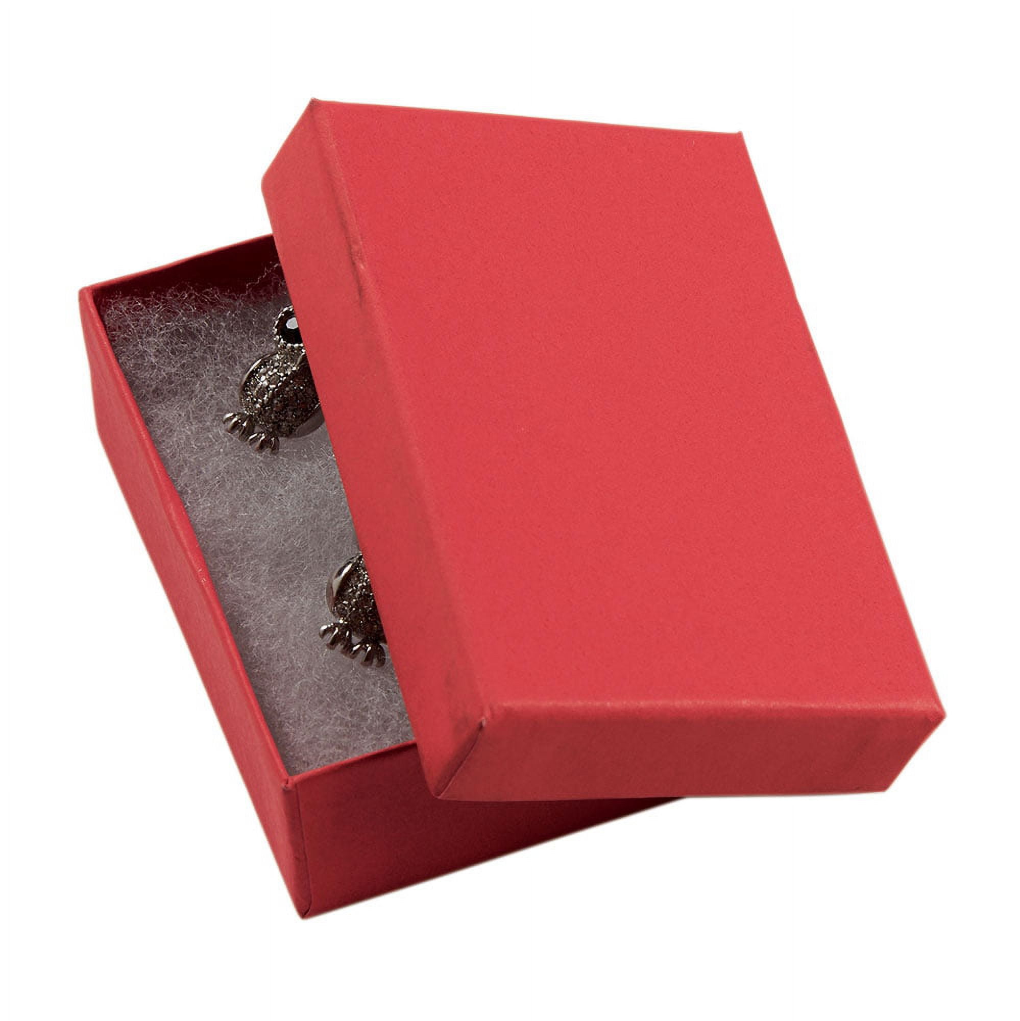 SSWBasics 2 ½ x 1 ½ x ⅞ inch Cotton Filled Red Jewelry Boxes - 100 Pack ...