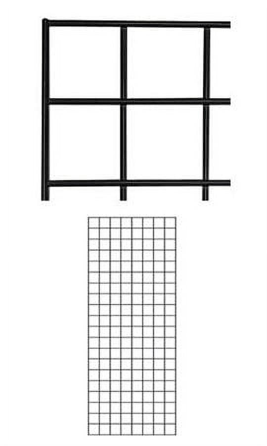 SSWBasics 2' x 5' Black Wire Grid Panel, 3” on Center, ¼” Thick, Chrome ...