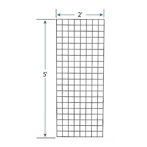 2 x 5 Foot Black Wire Grid Panel - 3 on Center ¼ Thick - Versatile ...