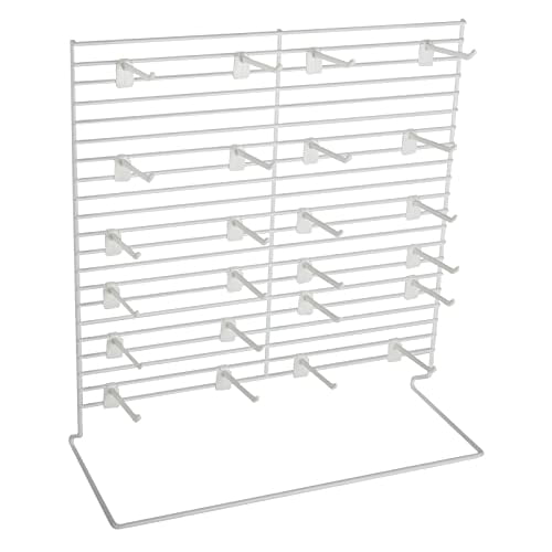 SSWBasics 24-Peg White Wire Countertop Rack 18W x 20H Display Racks for ...