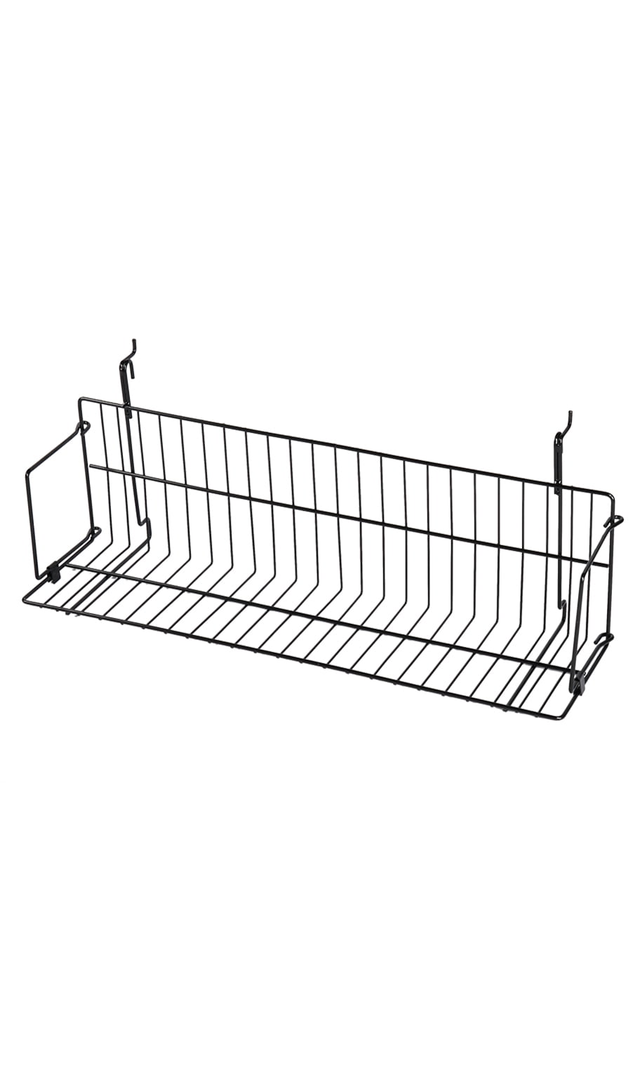 SSWBasics 24" x 6" x 6.5" Black Media Grid Shelf for Slatwall & Wire ...