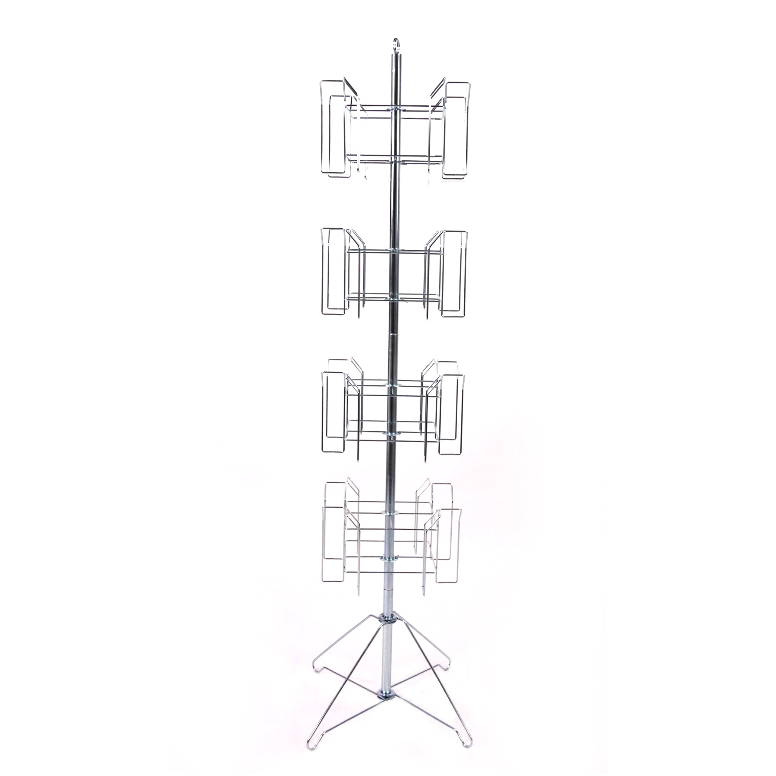 SSWBasics 4-Tier Chrome Rotating Standing Literature Rack - 64'H x 16"D ...
