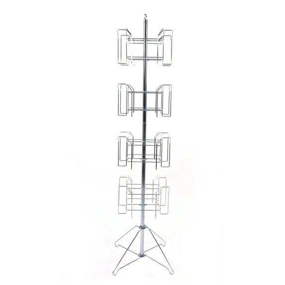 SSWBasics 4-Tier Chrome Rotating Standing Literature Rack - 64'H x 16"D ...