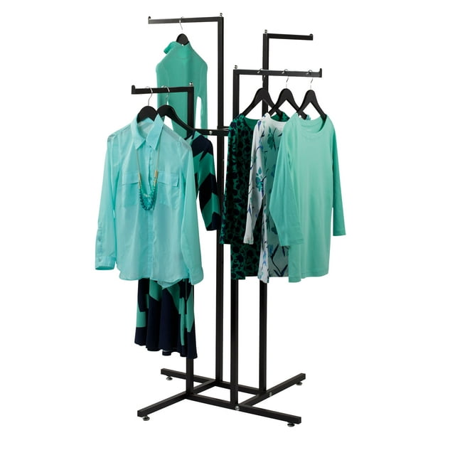 SSWBasics 4 Way Adjustable Apparel Clothing Display Rack with Straight ...