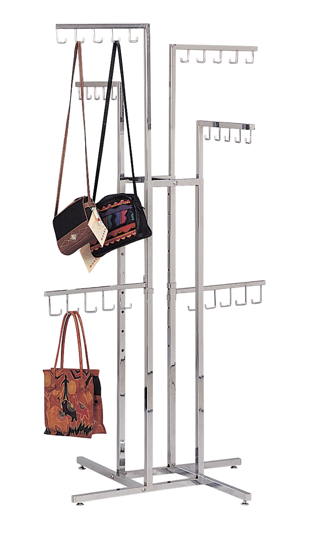SSWBasics 4 Way Hang Handbag and J-Hook Rack (Chrome) - Walmart.com